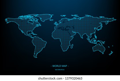 2d Illustration World Map Abstract Background Stock Illustration 1576678966