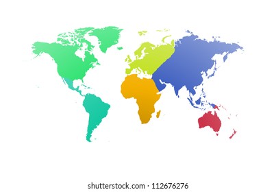 World Map Each Continent World 스톡 일러스트 112676276 | Shutterstock