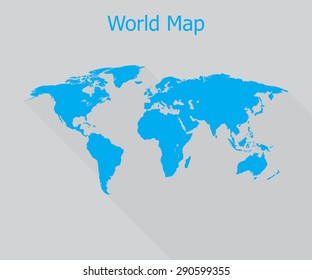 World Map Flat Illustration 스톡 일러스트 290599355 | Shutterstock