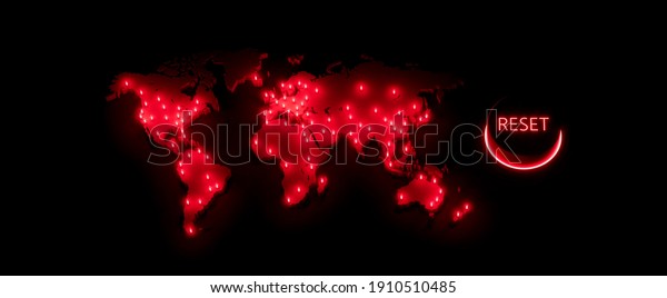 World Map Global Reset Button 3d 库存插图 1910510485 | Shutterstock