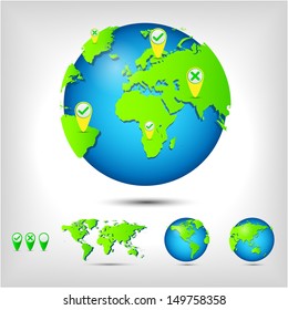 World Map Globe Earth Planet Raster Stock Illustration 149758358 ...