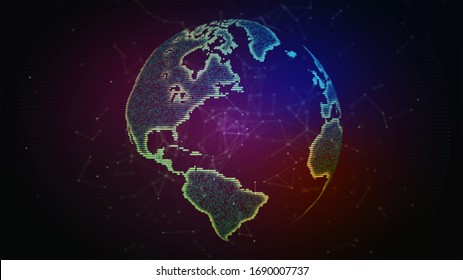 World Map Globe Point Concept Around Stock Illustration 1690007737 ...