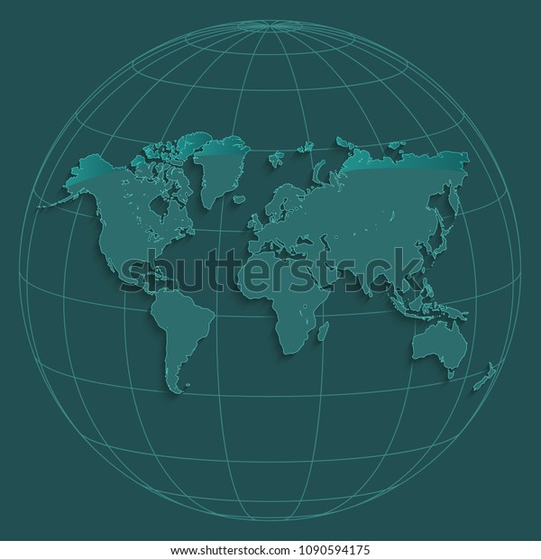 World Map Globus Geographic Coordinates Globe Stock Illustration ...