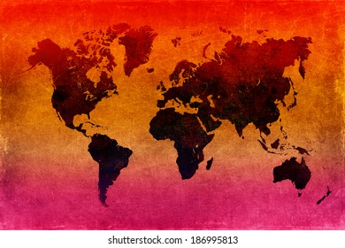 World Map Grunge Background Stock Illustration 186995813 | Shutterstock