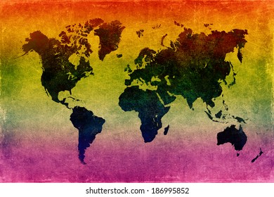 World Map Grunge Background Stock Illustration 186995852 | Shutterstock