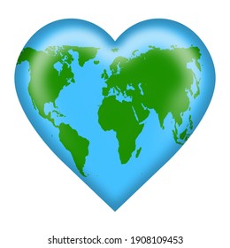 Heart World Map Love Planet Stock Vector (Royalty Free) 212054647 ...