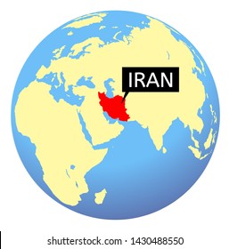 World Map Highlighted Iran Islamic Republic 스톡 일러스트 1430488550 ...