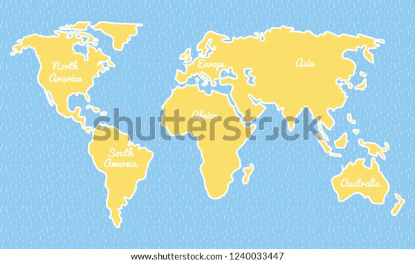 World Map Illustrated Template Stock Illustration 1240033447 | Shutterstock