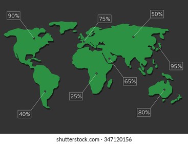 World Map Infographic Statistic Analytics Raster Stock Illustration ...