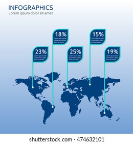 World Map Infographics Template Step By Stock Illustration 474632101 ...