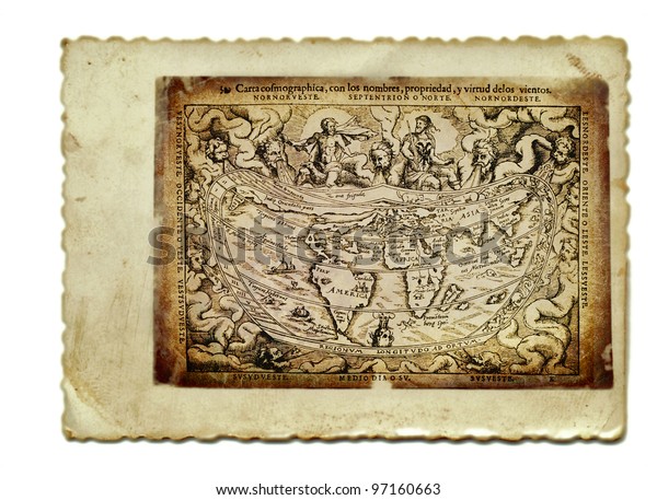 World Map Ink Drawing Stock Illustration 97160663