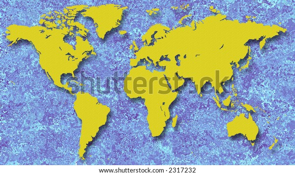 World Map Land Masses Represented By Stock Illustration 2317232 Shutterstock