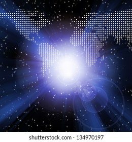 World Map Light Stock Illustration 134970197