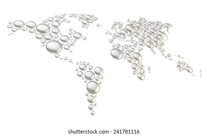 World Map Made Multiple Chrome Metal Stock Illustration 241781116 ...
