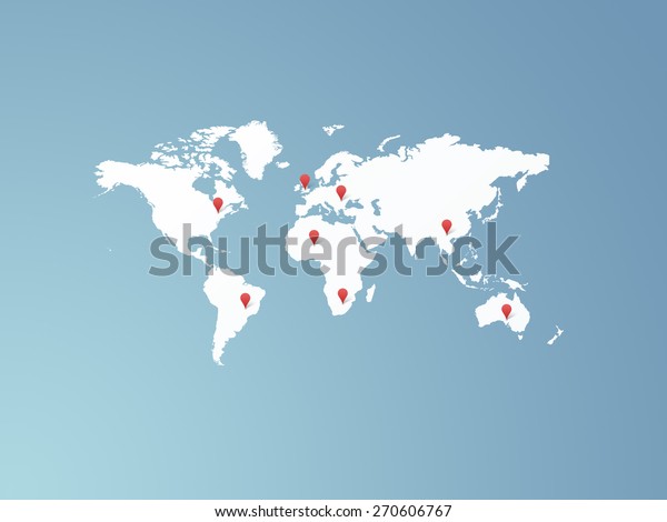 World Map Markers Stock Illustration 270606767 | Shutterstock
