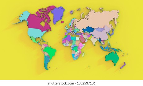 Vector Illustration Asia Map Countries Different Stock-vektor ...
