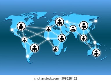 World Map Network Connection Business Financial Stock Illustration ...