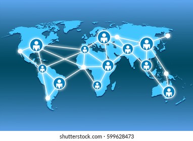 Global Worldwide Communication Concept Illustration Young Stock Vector ...