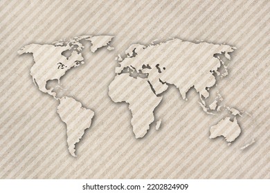 World Map On Stripe Texture Paper Stock Illustration 2202824909 ...