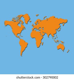 World Map Orange Stock Illustration 302790002 | Shutterstock