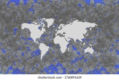 World Map Over Grey Background Blue Stock Illustration 1760091629 ...