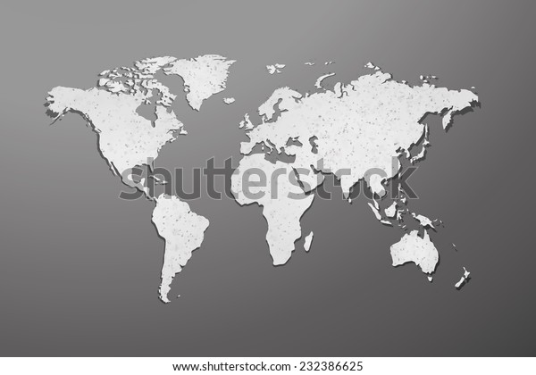 World Map Paper Texture Shadow On Stock Illustration 232386625 ...