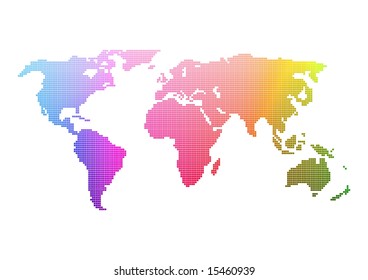 World Map Pixel Stock Illustration 15460939 | Shutterstock