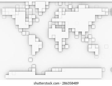 World Map Pixel Art Stock Illustration 286358489