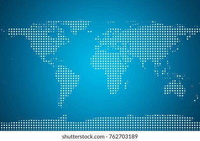 World Map Pixels Dotted Blank Black Stock Illustration 764195488 ...