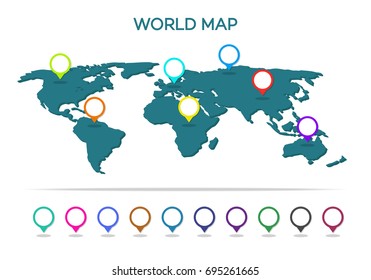 Vektor Stok World Map Navigation Icons (Tanpa Royalti) 151113659 | Shutterstock