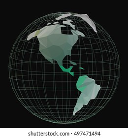 World Map Polygons Globe Stock Illustration 497471479