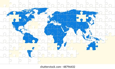 Ilustrasi Stok Making World Map Puzzle Missing Pieces 48225781 ...