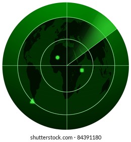 World Map Radar Screen Stock Illustration 84391180 | Shutterstock