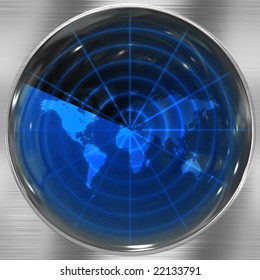 World Map Radar Screen Blips Can: ilustración de stock 20761381 ...
