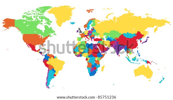 World Map Rainbow Colors Stock Illustration 85751236 | Shutterstock