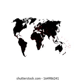 Ilustrasi Stok World Map Raster 164986241 | Shutterstock