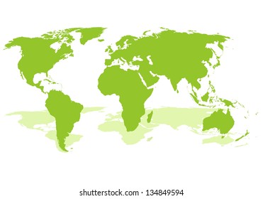 World Map Raster Version Stock Illustration 134849594 | Shutterstock