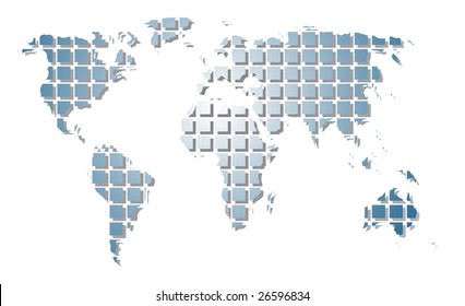 World Map Rastered Image Vector Format Stock Illustration 26596834