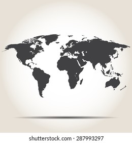 World Map Countries Stock Vector (Royalty Free) 265302650