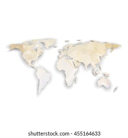 World Map Shadow Textured Design Vector Stock Vector (Royalty Free ...