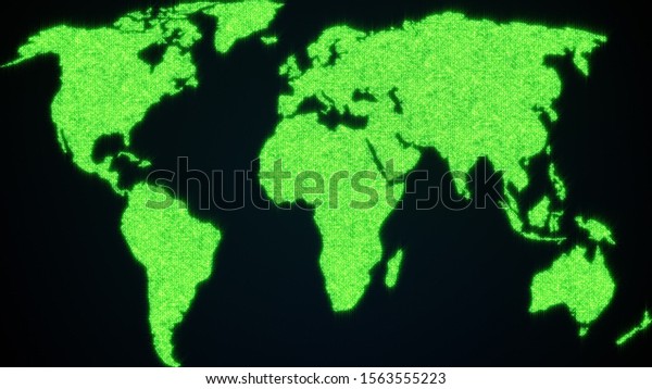 World Map Shining Blinking Particles 3d Stock Illustration 1563555223 ...