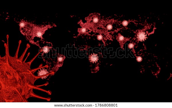World Map Showing Red Hot Spots Stock Illustration 1786808801 ...