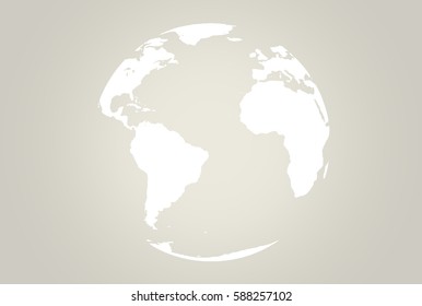 World Map Sphere Flat 3d Render Stock Illustration 588257102