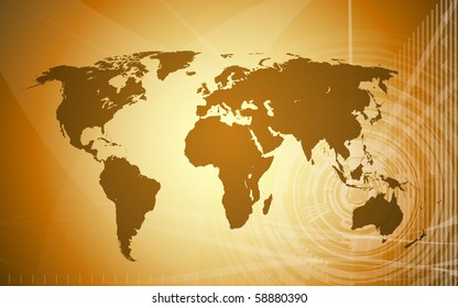 World Map Techno Background Done Ancient Stock Illustration 58880390 ...
