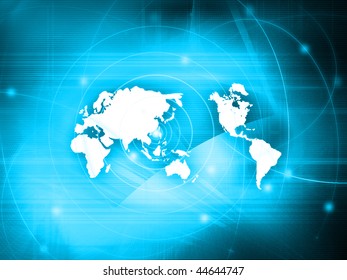 World Map Technology Style Stock Illustration 44644747 | Shutterstock