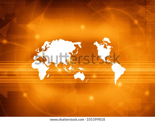 World Map Technology Style Your Design Stock Illustration 105399818