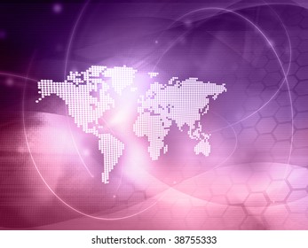 World Map Technology Style Stock Illustration 45545113