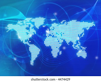 World Map Technologystyle Stock Illustration 4474429 | Shutterstock