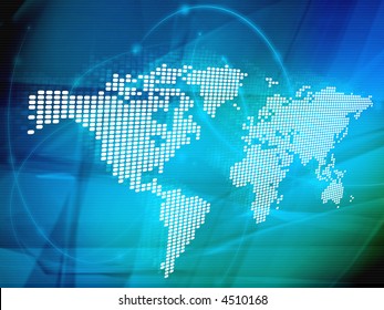 World Map Technologystyle Stock Illustration 7311982