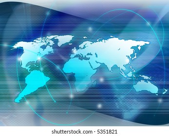 World Map Technologystyle Stock Illustration 5351821 | Shutterstock